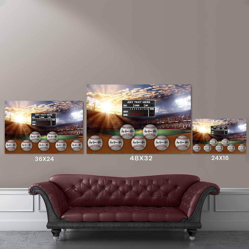 Personalized Baseball Stadium Multi-Names Canvas – Customly Gifts