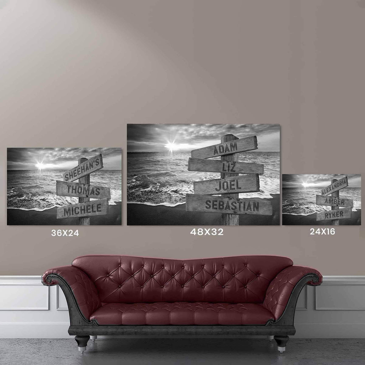 Beach Sunset Names Personalized Directional Sign Poster – Customly Gifts