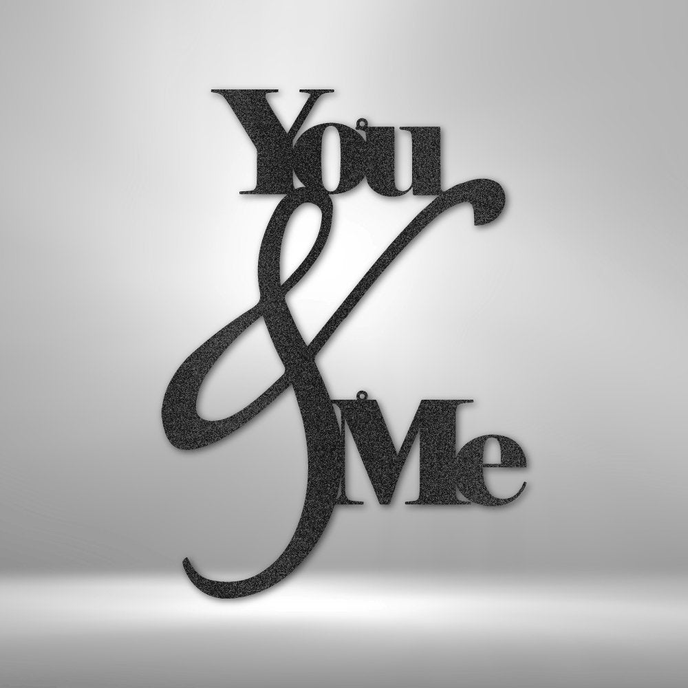 You and Me Metal Sign: Love-themed, durable design